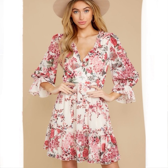 Fashion Nova | Dresses | Fashion Nova Dear Dolly Floral Ruffle Mini ...